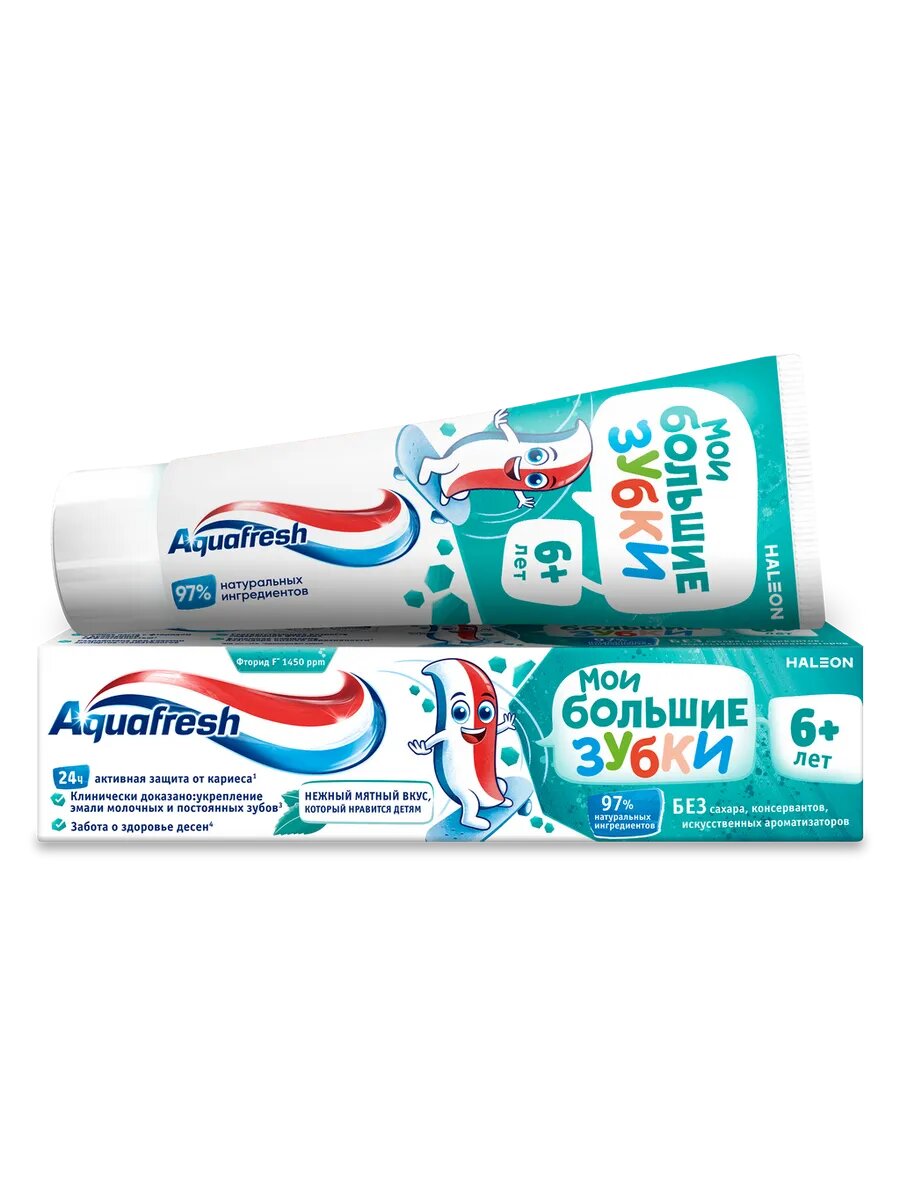 Aquafresh Мои большие зубки Зубная паста от 6 лет, паста зуб