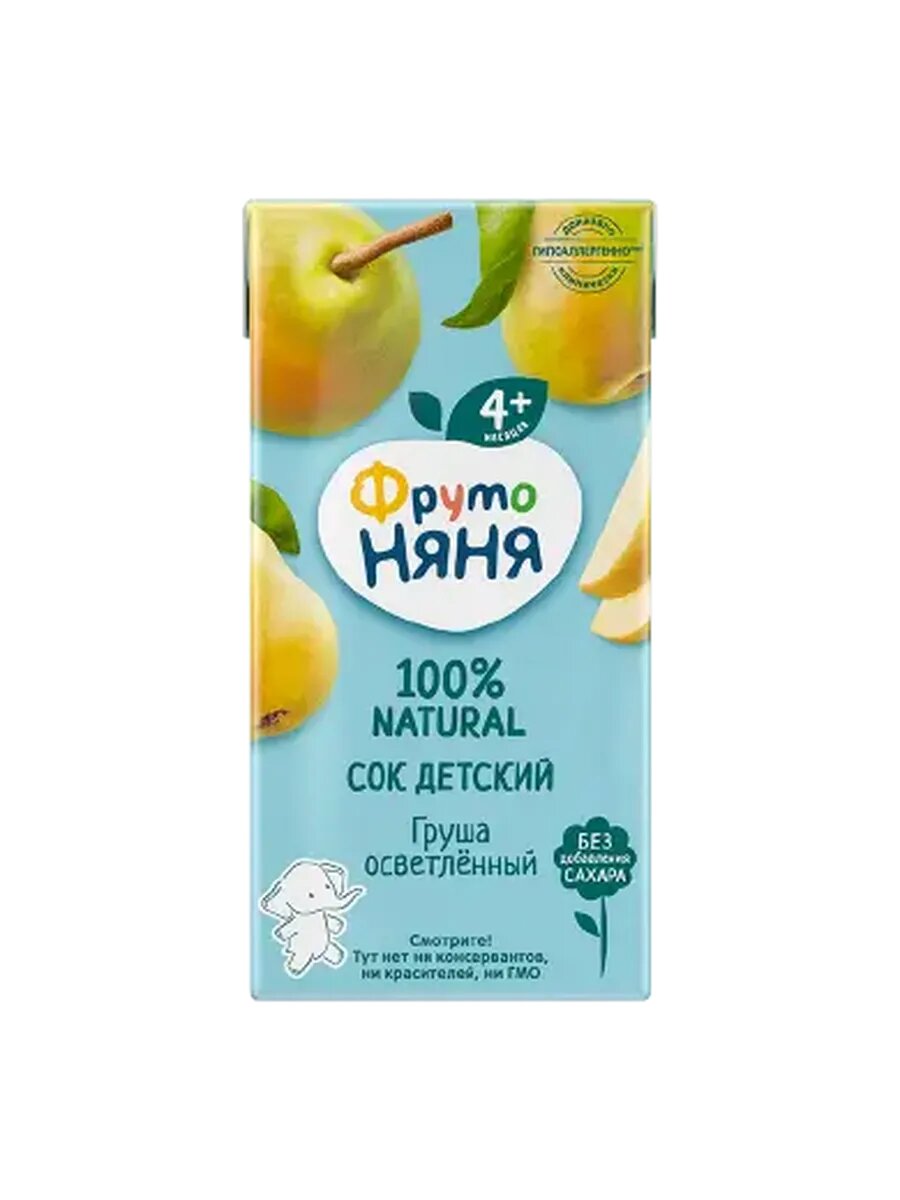 ФрутоНяня Сок груша/осветленный 200мл