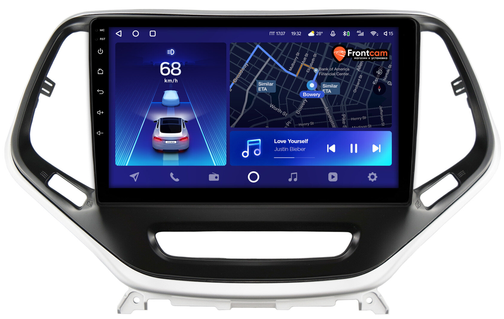 Штатная магнитола Jeep Cherokee 5 (KL) 2013-2024 Teyes CC2 PLUS 4/32 10" RM-10-811 Android 10 (4G-SIM, DSP, QLed)
