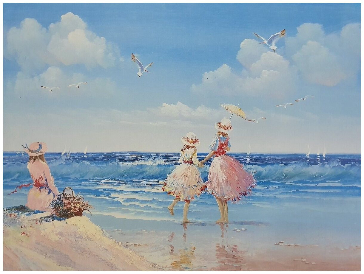 Постер 50*70 в тубусе. "ТД Коллекция" Девочки на море 135