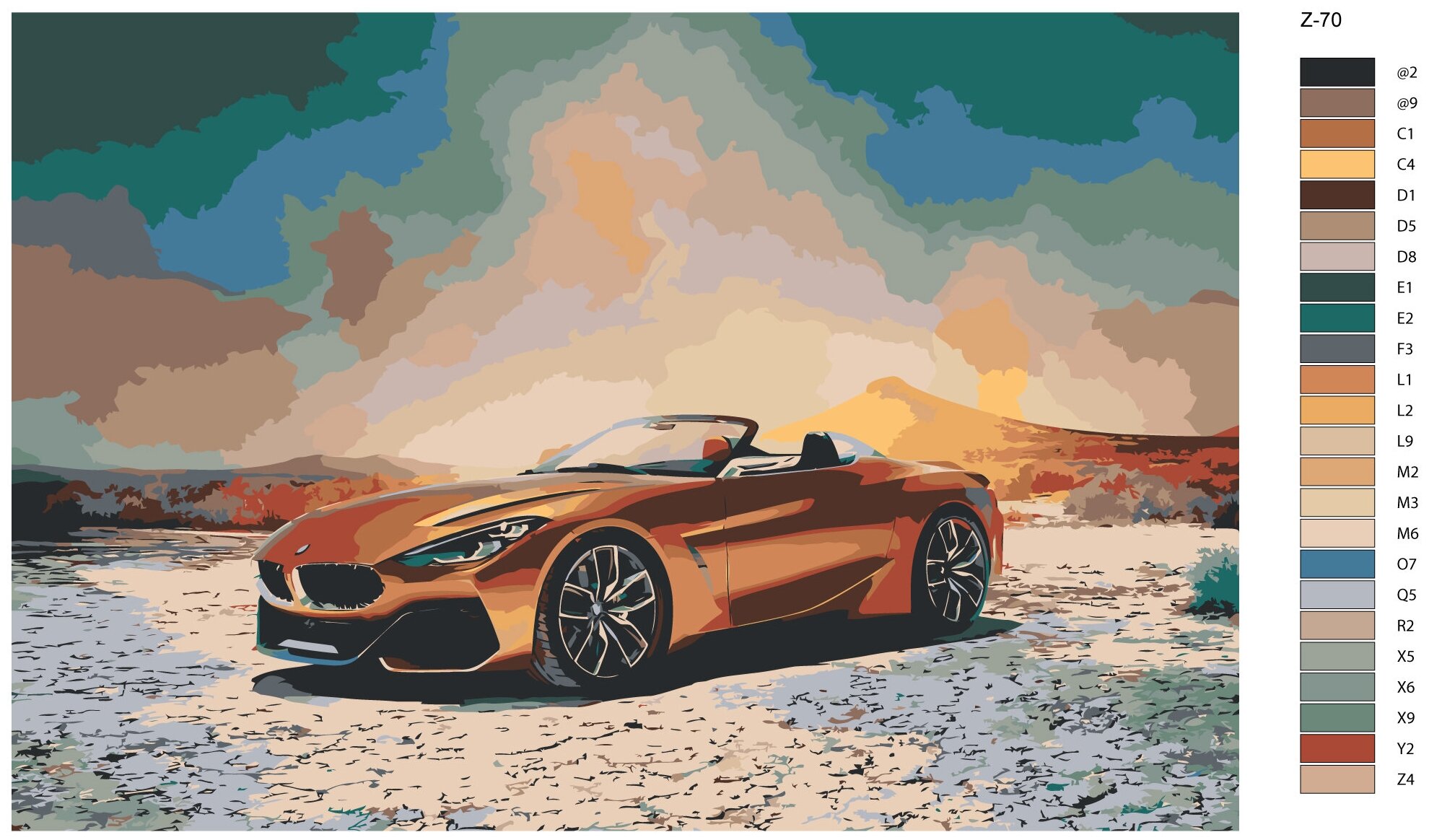 Картина по номерам Z70 "BMW Z4", 60x90 см