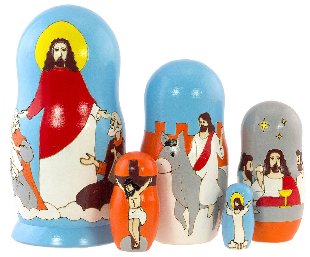 Матрешка деревянная авторская 5 мест 15 см сувенир Azhna