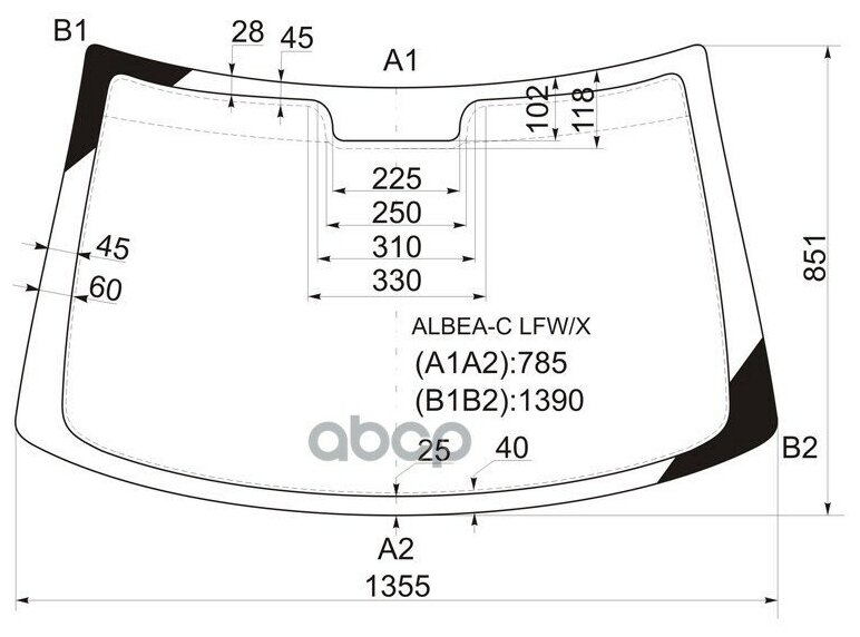 Стекло лобовое Fiat Albea 02-12 XYG арт. ALBEA-C LFW/X