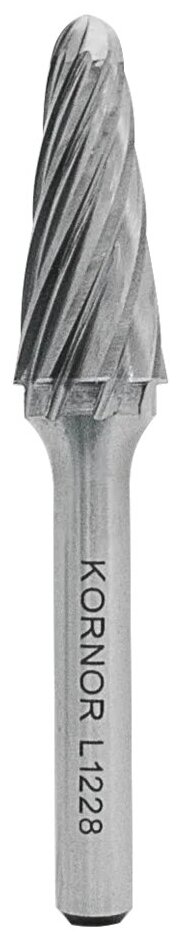 Борфреза Kornor сфероконическая L1228NFM06 по алюминию (крупная насечка)