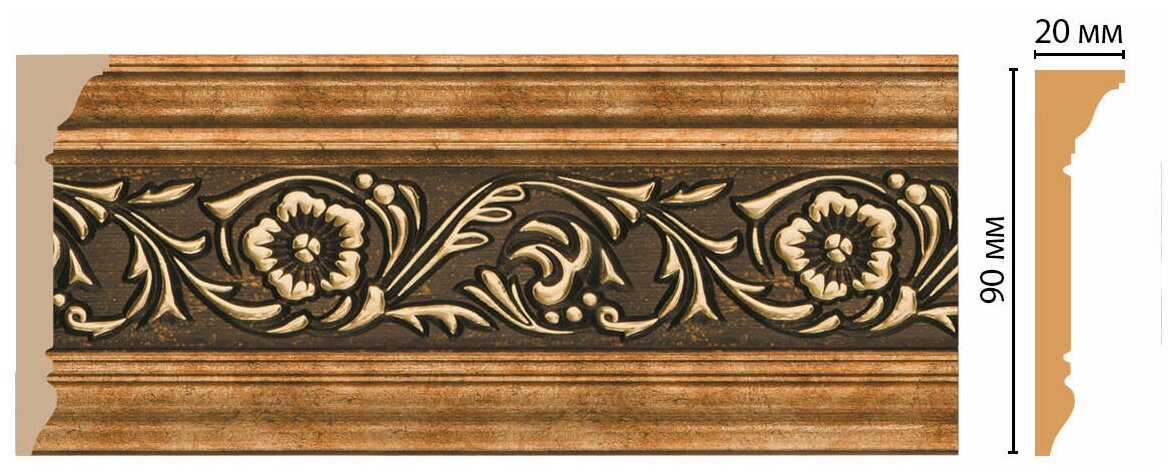 Плинтус Потолочный Decomaster D226-57 В90хШ20хД2400 мм / Декомастер.