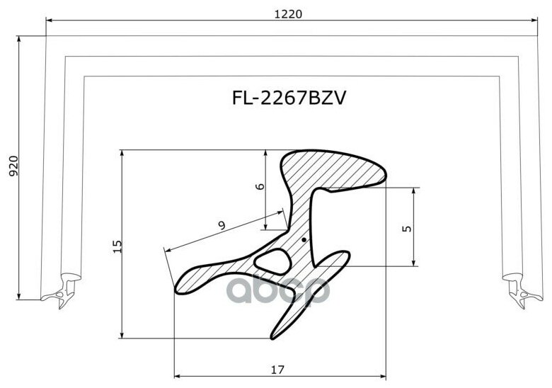 Молдинг лобового стекла (П-образный) Toyota Camry (XV30) 01-06 / Camry UAE/USA 01-06 FLEXLINE FL-2267BZV | цена за 1 шт