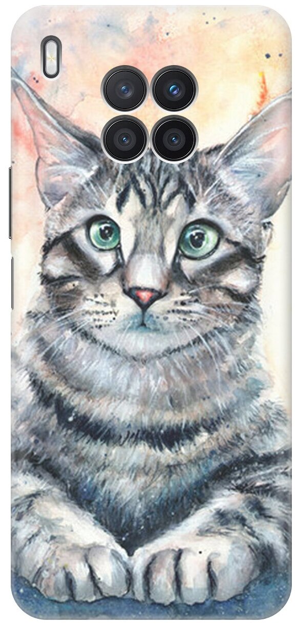 Силиконовый чехол Ушастый котик на Huawei Nova 8i / Honor 50 Lite / Хонор 50 Лайт / Хуавей Нова 8и