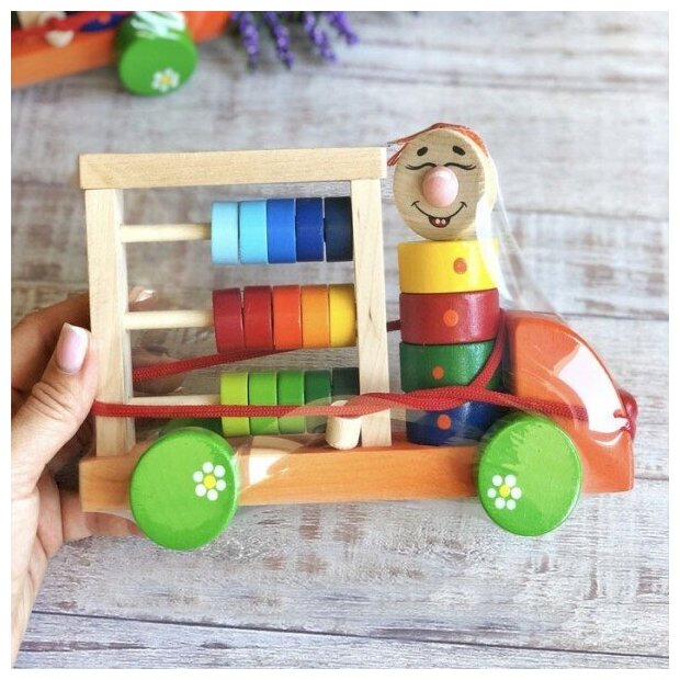 Игрушка-каталка "Счеты" - Автомобиль Палитра (163-002)