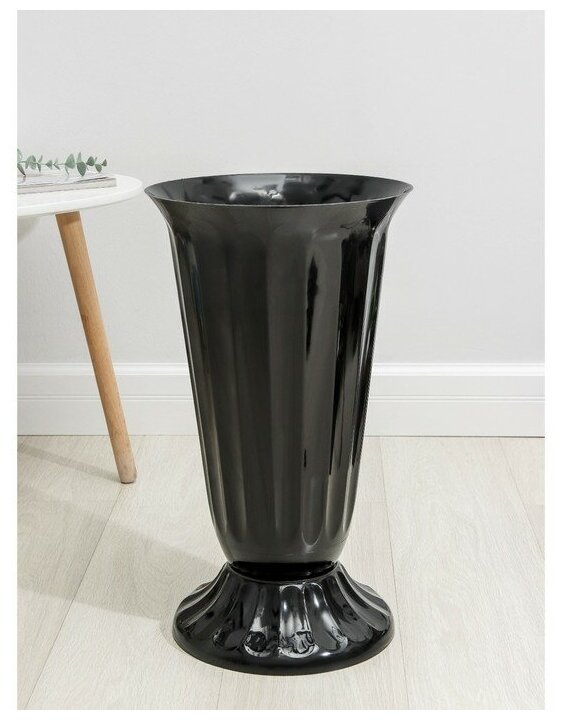 Ваза для цветов 17л d29см h52см "Цветочная", цвет черный 2936782