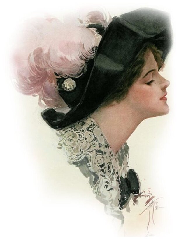 Набор алмазной вышивки "Дама", размер 39х50см, 44 цвета