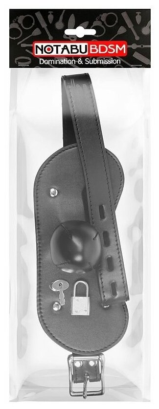 Оригинальный кляп с широким ремешком, черный