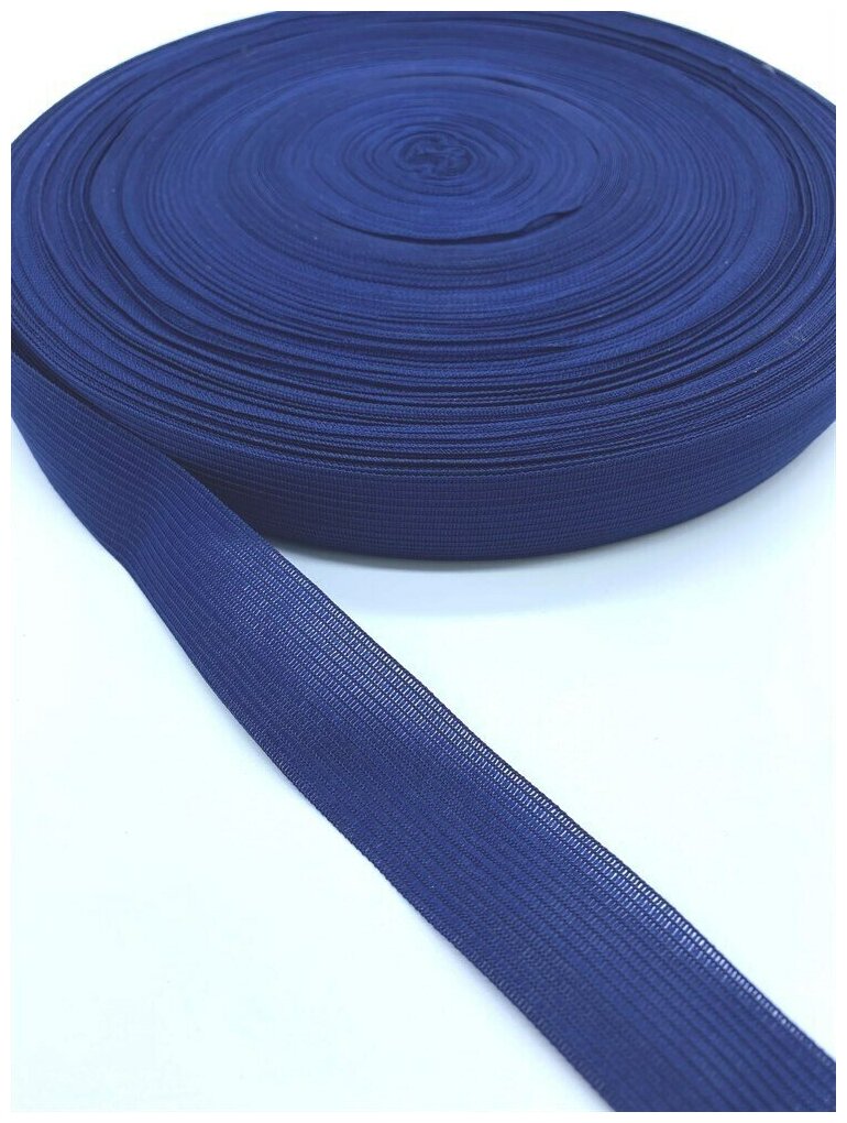 Тесьма окантовочная (лента вязаная окантовка) шир.22мм цв. темно-синий упак.100 м
