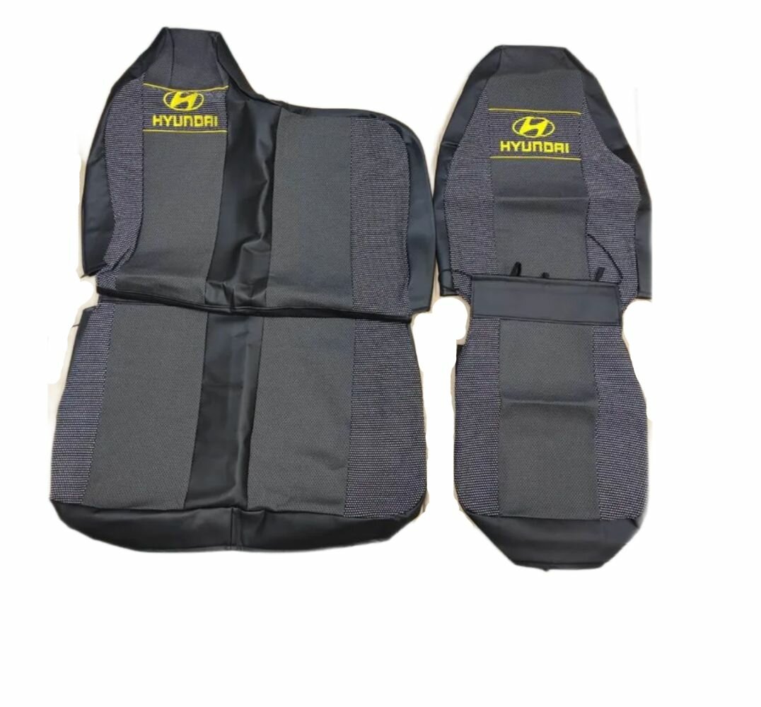 Чехол сиденья комплект ЭКО кожа Комбинированный (серый) Hyundai HD65 HD72 HD78