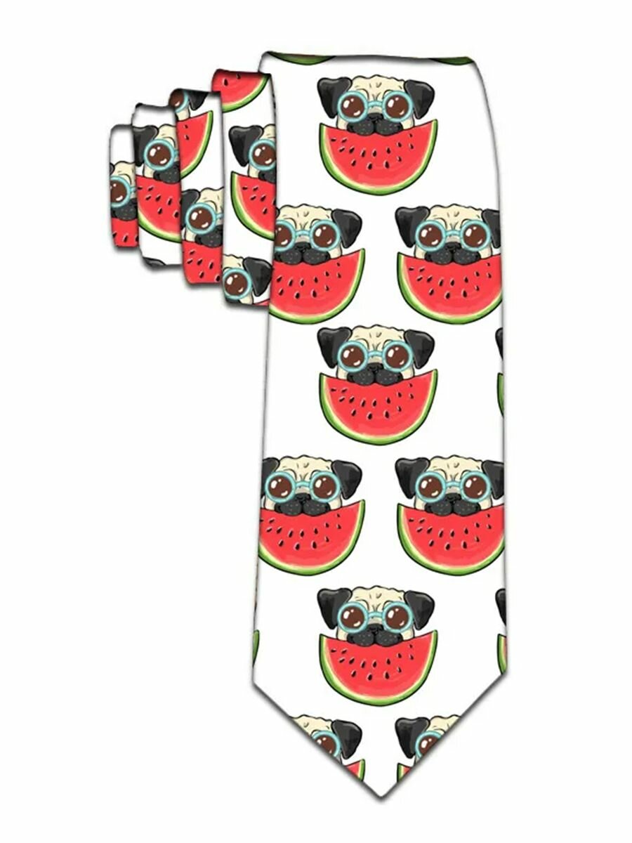 Галстук Собака Мопс