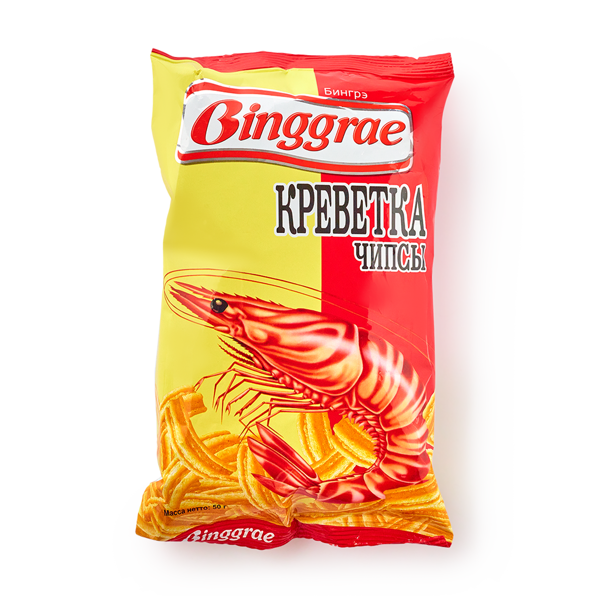 Чипсы Binggrae, со кусом креветки, 50 г, упаковка флоу-пак, 1 шт