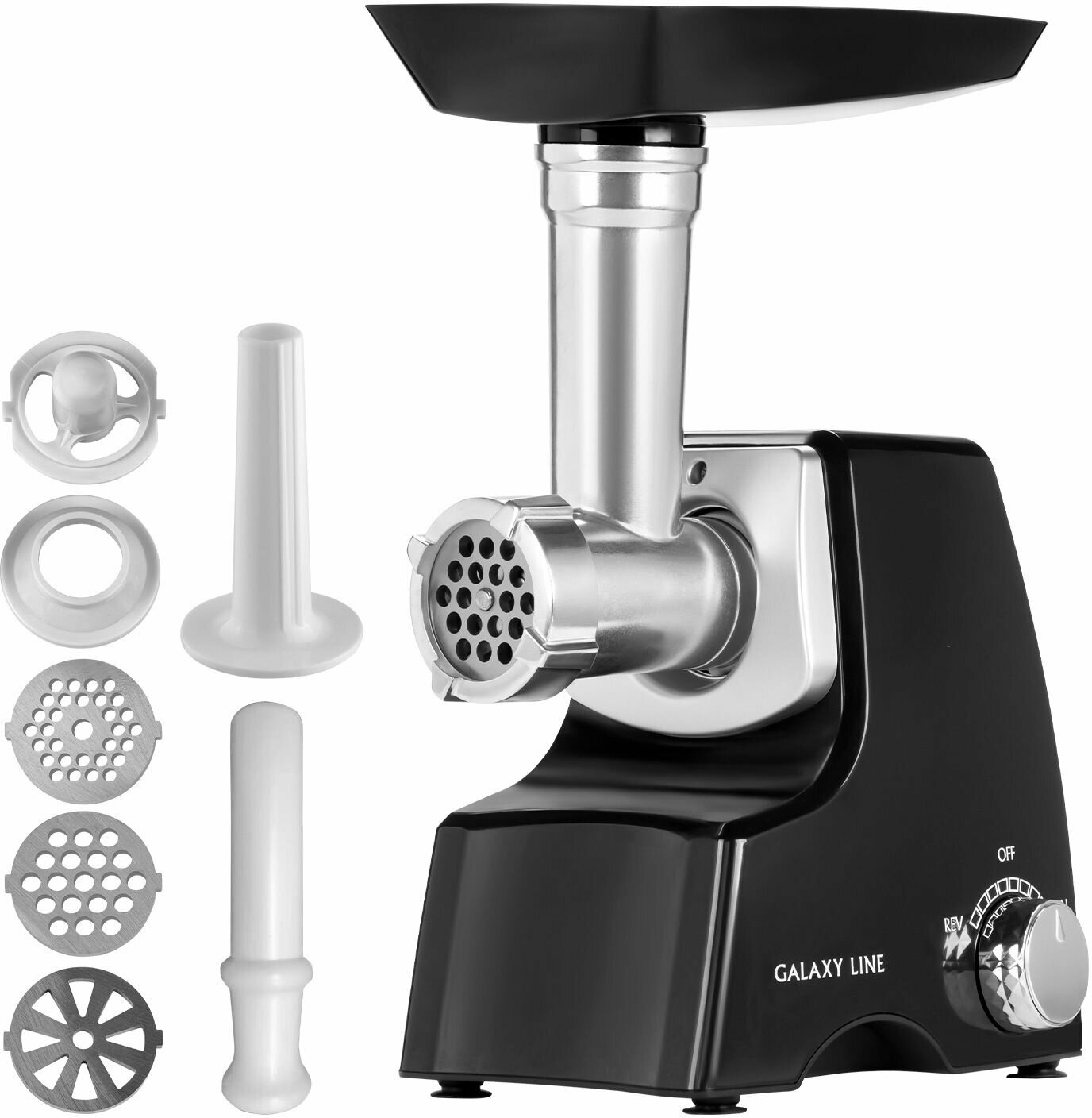 Мясорубка Galaxy Line GL-2415 черный/серебристый