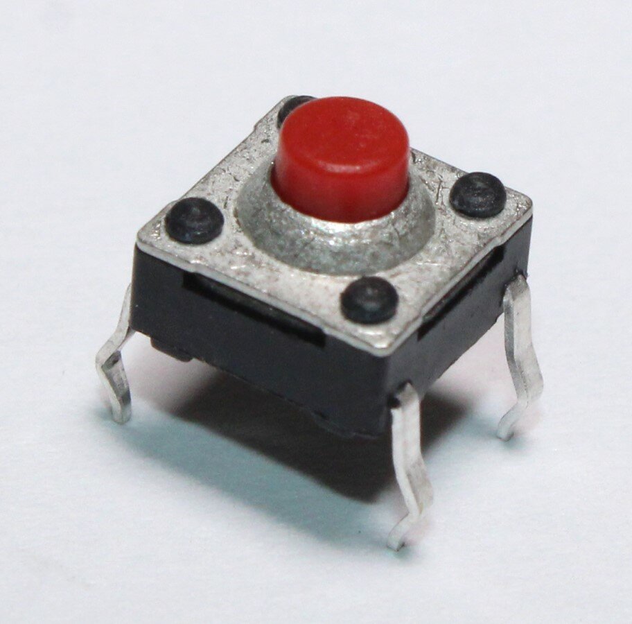 Кнопка WS6250-100AR 6,2*6,2*4,3 мм, пылевлагозащищенная, RUiCHi