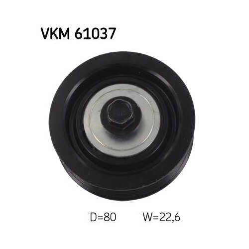 Ролик обводной ремня ГРМ поликлиновый для автомобиля Toyota, SKF VKM 61037 (1 шт.)