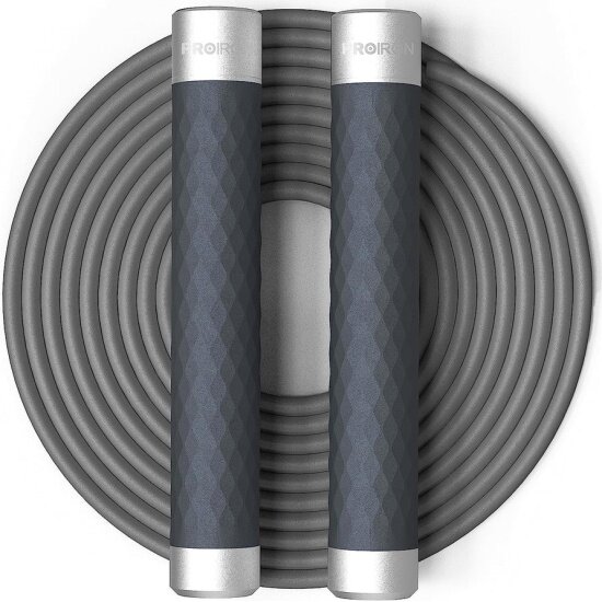 Скакалка Proiron скоростная профи с подшипником, черная, ПРО1201