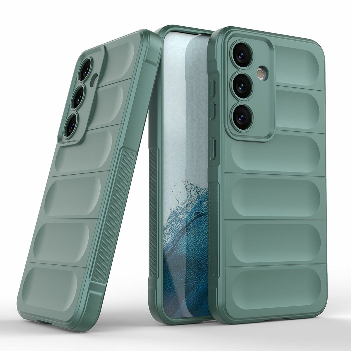 Противоударный чехол Flexible Case для Samsung Galaxy S24+ (зеленый)