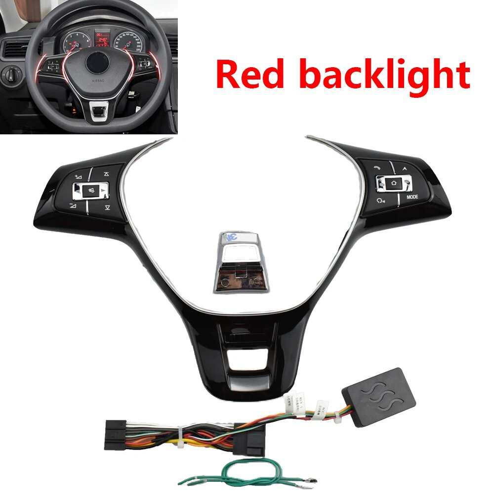 Многофункциональная кнопка управления на руль, кнопка регулировки громкости, кнопка переключения звука для VW, для Volkswagen MK6, Golf 7, Jetta, Polo VW-D31-RED