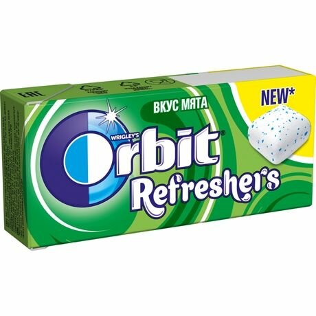 Жевательная резинка Orbit Refreshers мята, 16г, 10 шт.