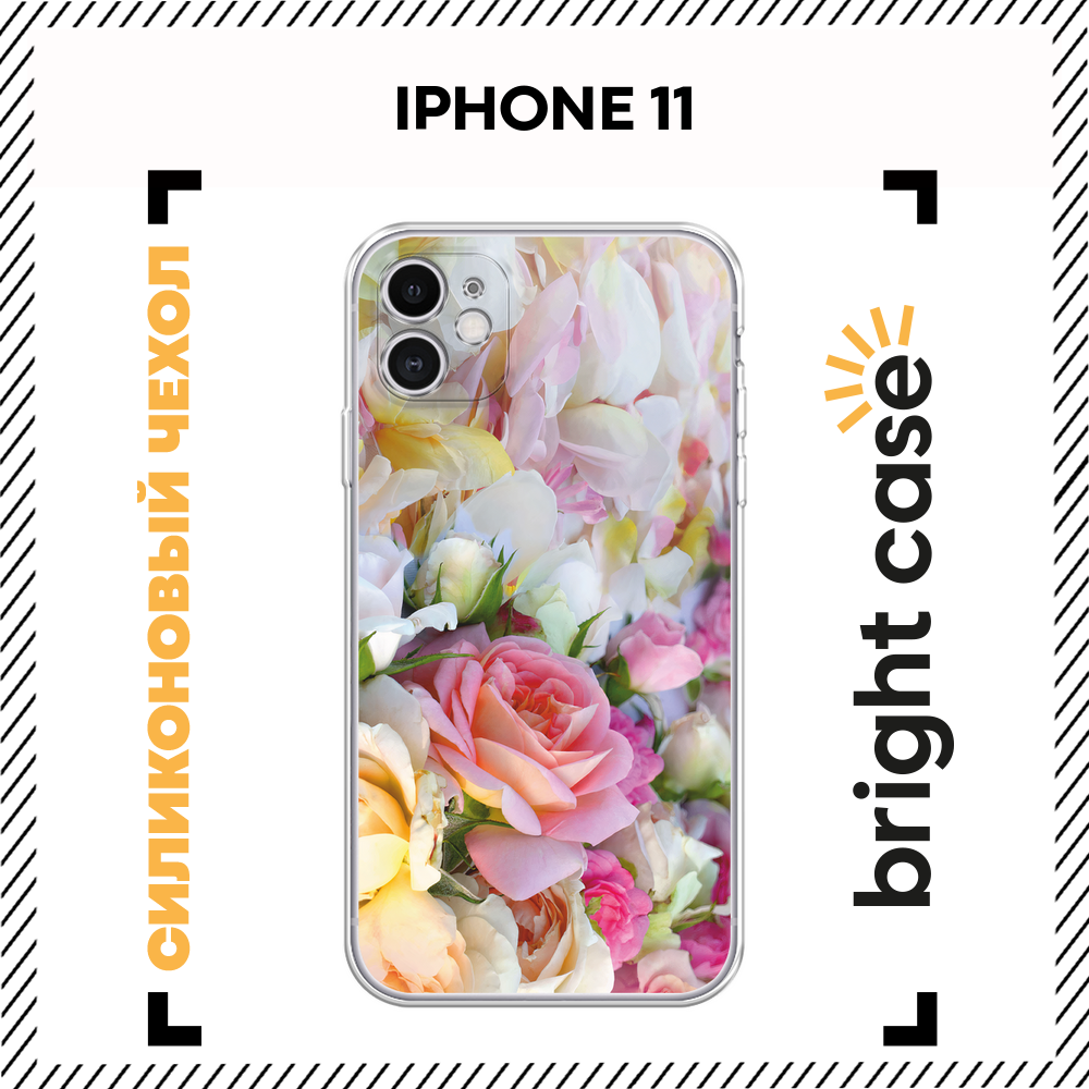 Силиконовый чехол на Apple iPhone 11 / Айфон 11 с принтом Утренние розы