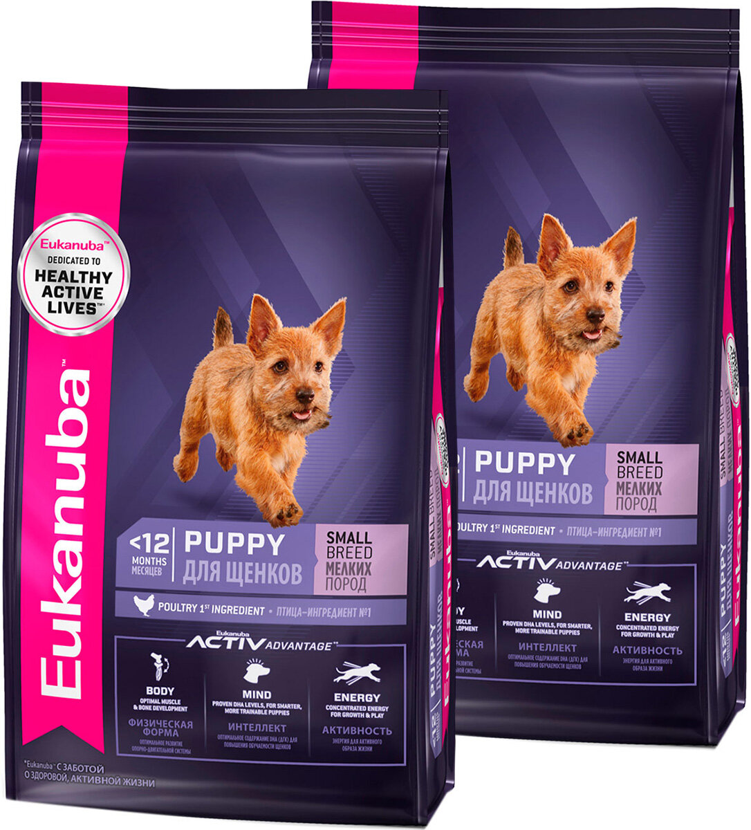 EUKANUBA PUPPY & JUNIOR SMALL BREED для щенков маленьких пород (3 + 3 кг)