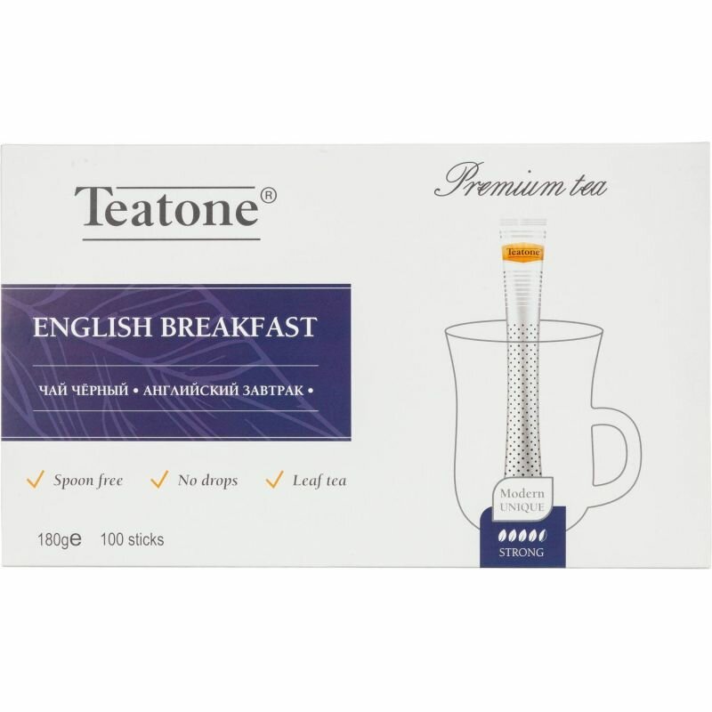 Teatone Чай черный, Английский завтрак, 100 стиков