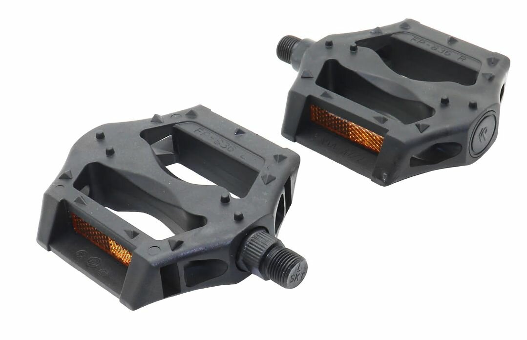 Педали пластик. 102-80мм для BMX (ось диам. 1/2"х1,25) со светоотражателями (пара)