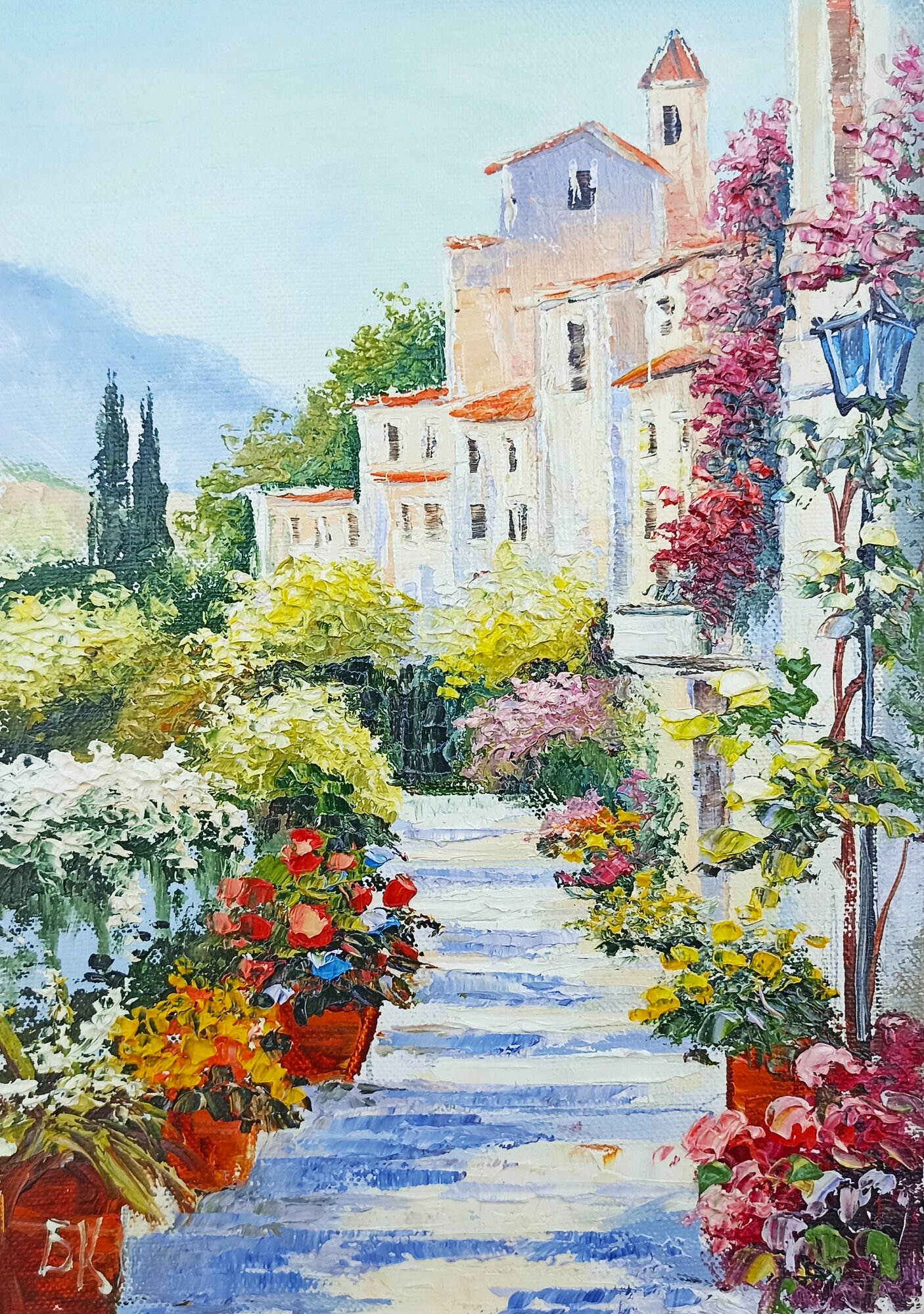 Картина масло/холст. 100% ручная работа, 100% живопись от Художественной мастерской Грëзы. Картина из серии "Средиземноморье". Картина написана в импрессионистском стиле. Размер 20х30 см.