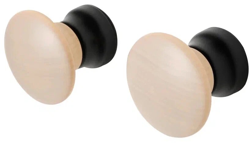 Крючок икеа лиллашён, черный/бежевый, 2шт