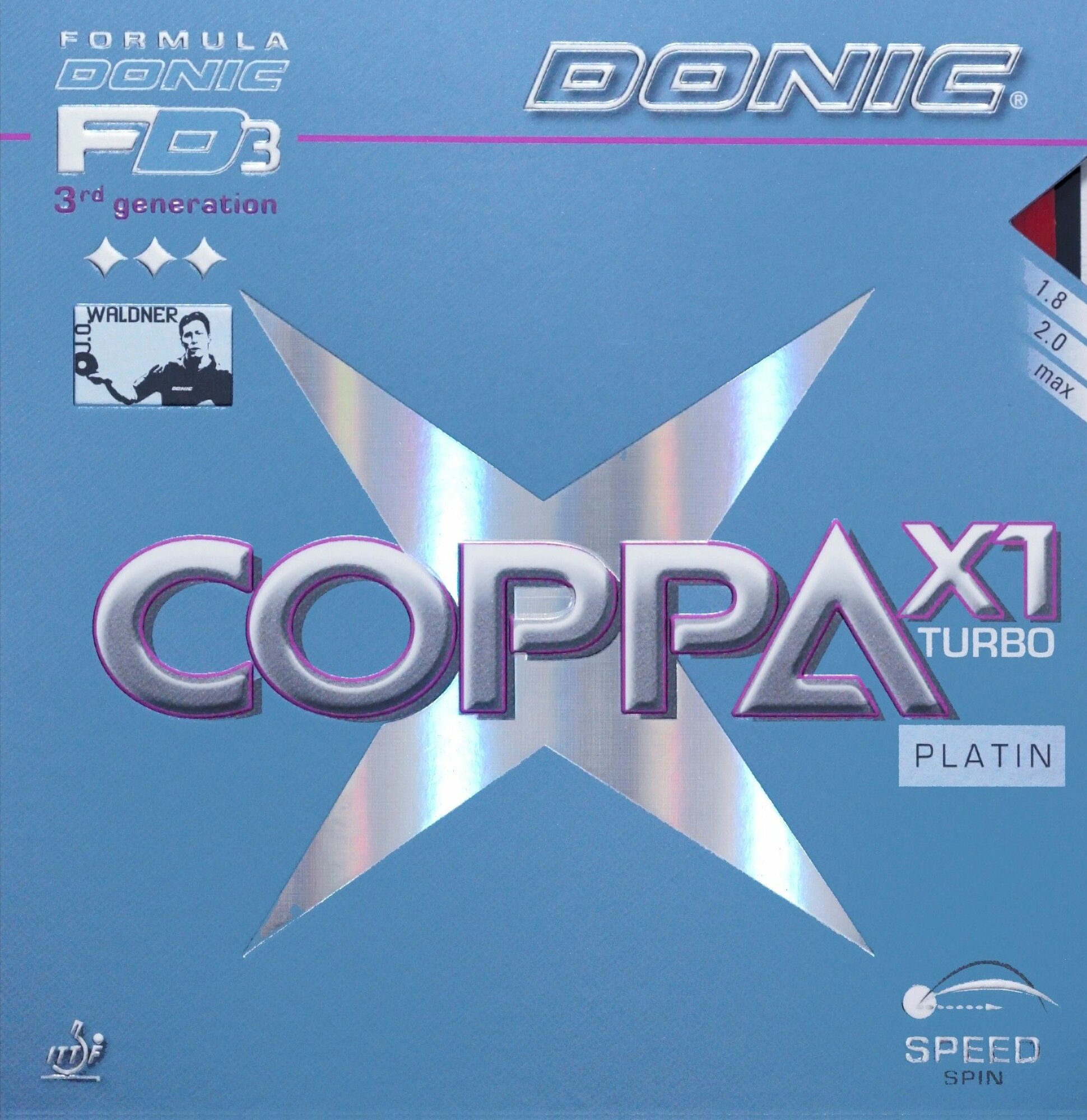Накладка для ракетки Donic Coppa X1 Turbo Platin max black