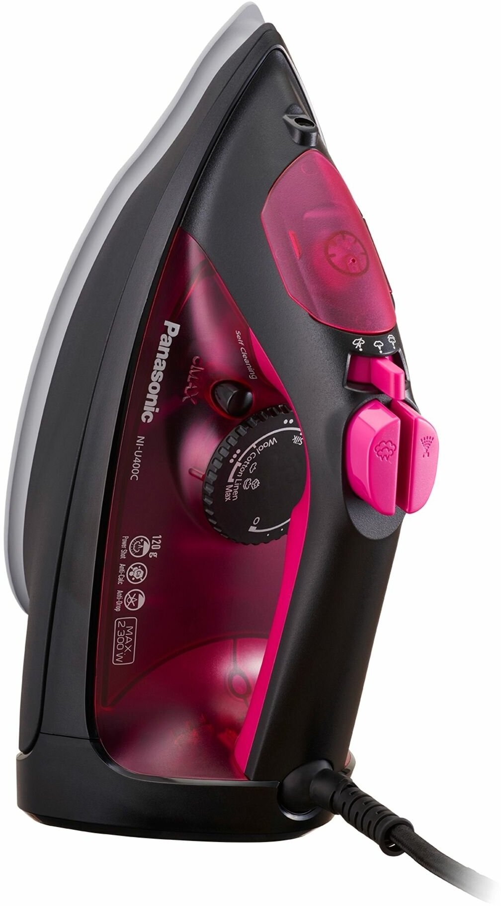 Утюг Panasonic NI-U400CPTW, 2300Вт, пар, керамическая подошва, пурпурный/черный