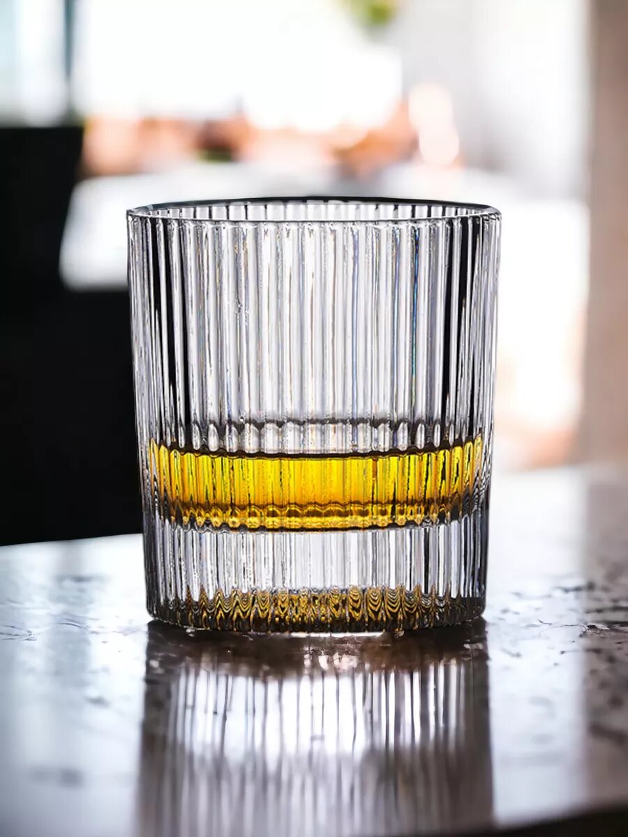 Стаканы для виски 2 шт по 300 мл универсальные стеклянные стаканы