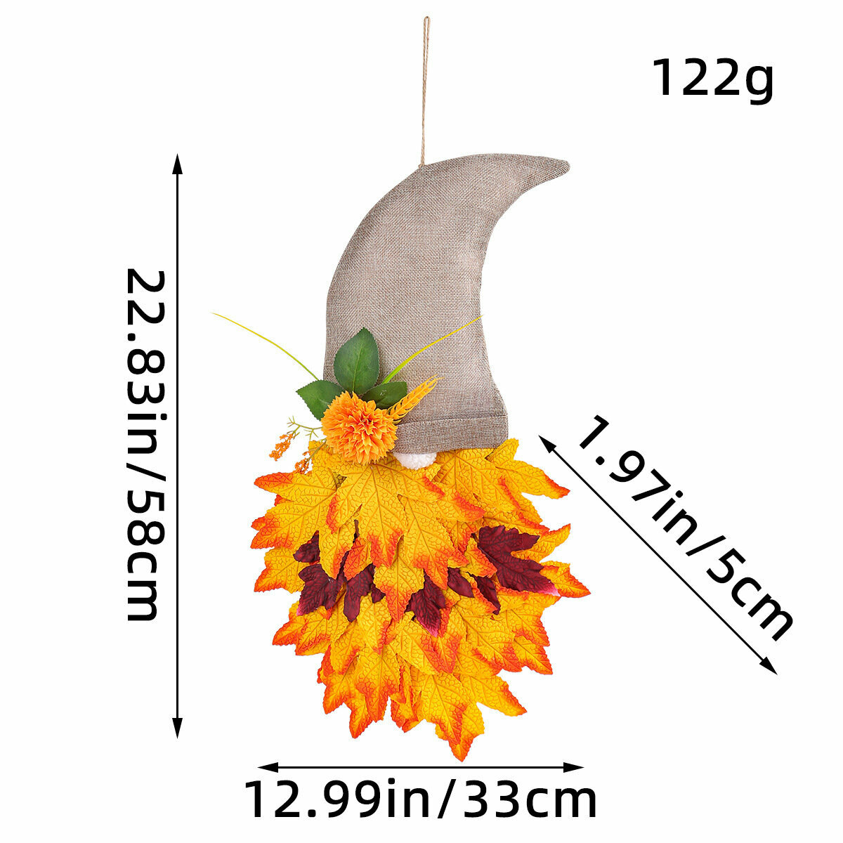 Шляпа гнома Jingchen "Праздник урожая", с гирляндой, для Дня благодарения