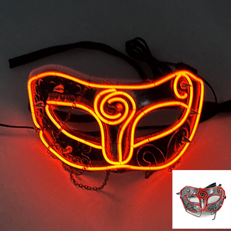 Маска для выпускного вечера "Ретро-принц", светящаяся, светодиодная, для Хэллоуина