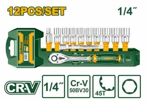 Набор головок 1/4" 12 шт JADEVER JDST4212
