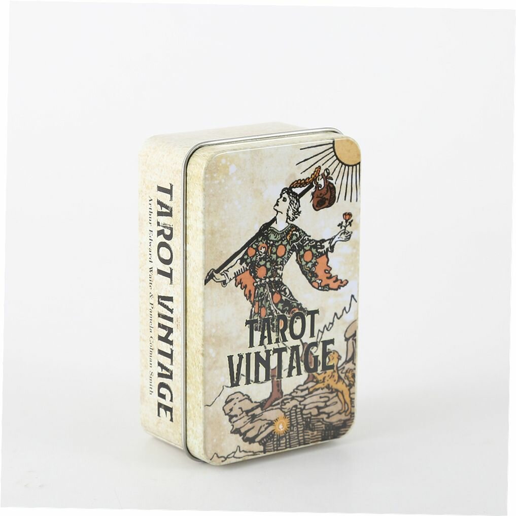Карты Таро уэйта винтажное с железной коробкой / Vintage tarot 10*6см.