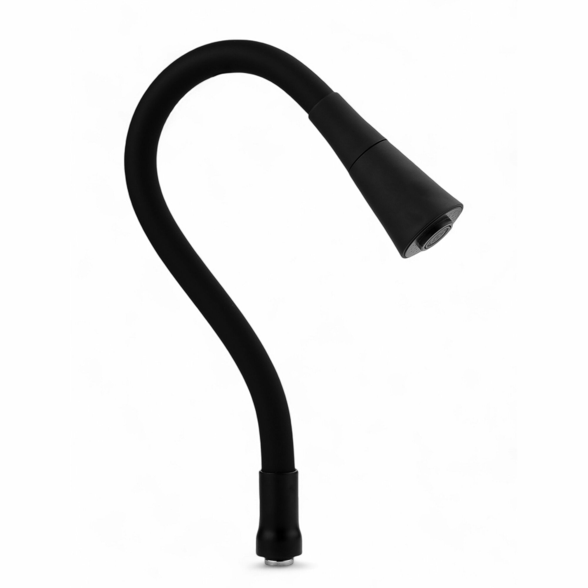 Гибкий излив 52 см с двухрежимным аэратором из нержавеющей стали, черный