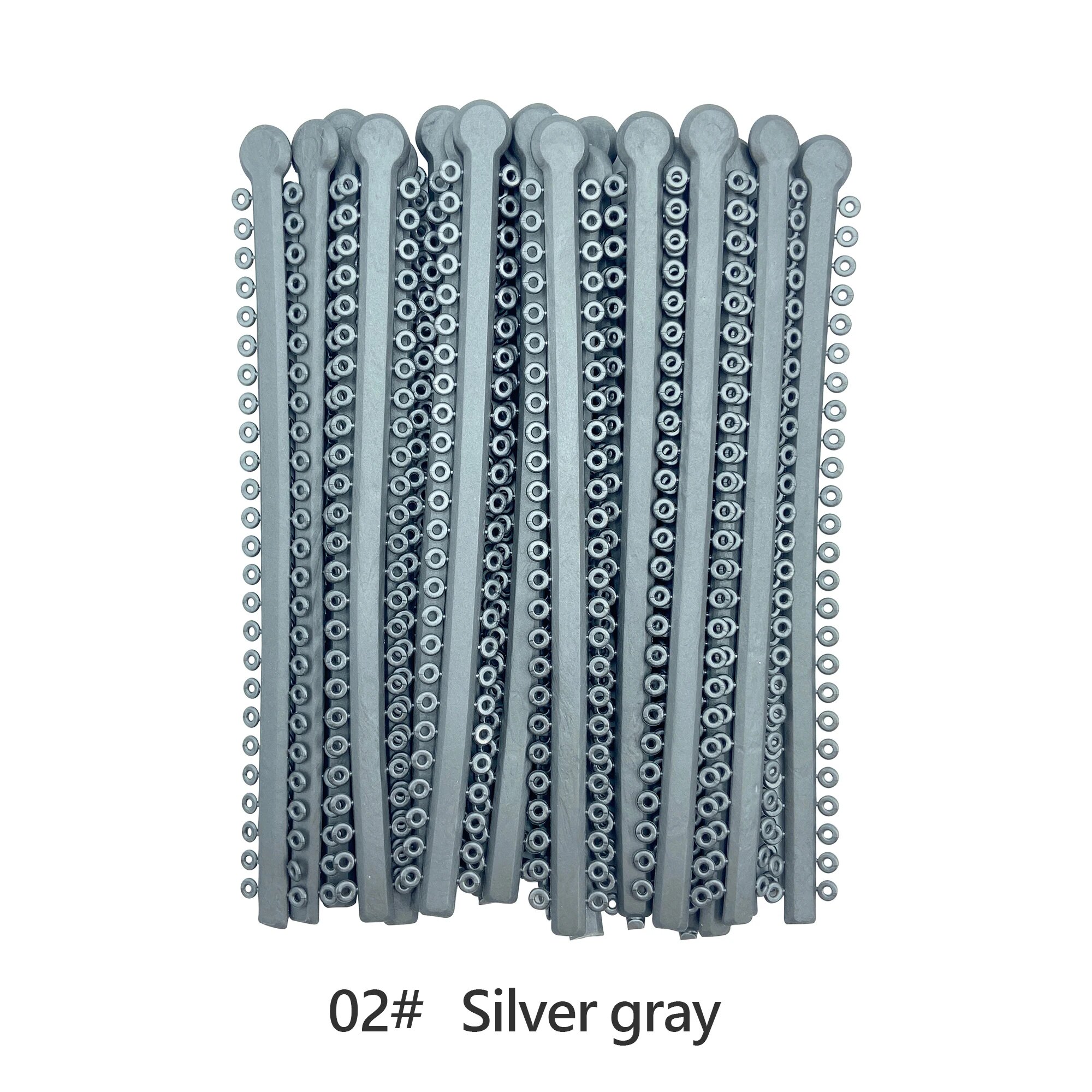 Эластичные лигатурные резинки Well CK для брекетов, 1000 шт, 21 цвет Silver gray 02