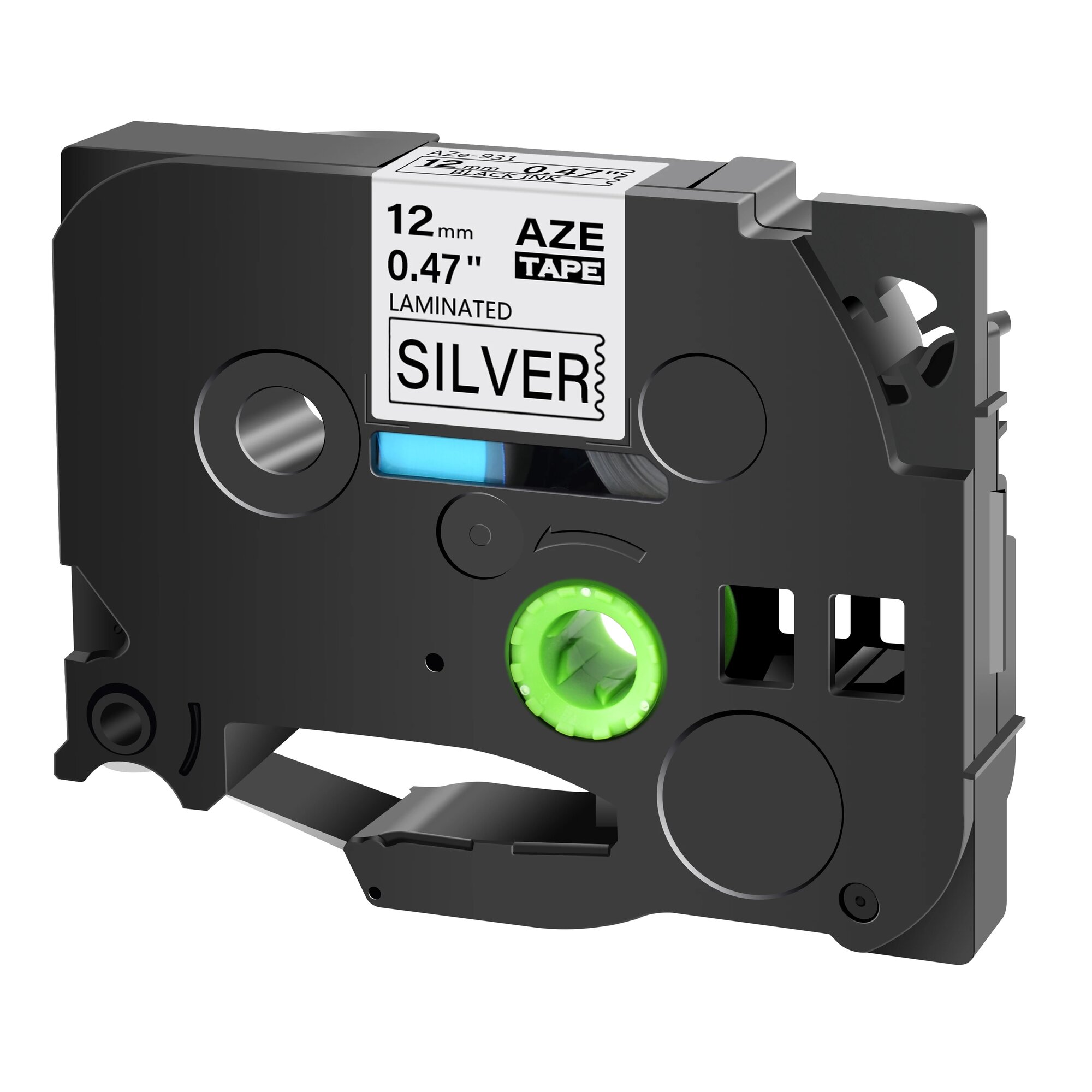 Лента для принтера этикеток 12 мм Silver, Black on Silver