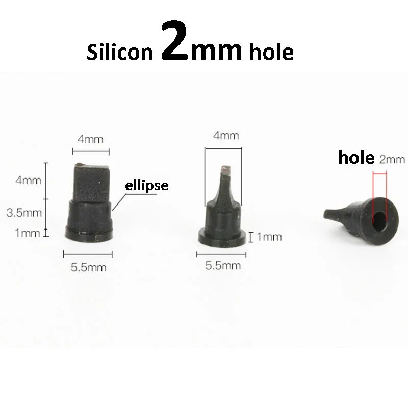 Черный прозрачный силиконовый клапан «утконос» 2-5 мм Hole Dia2mm-Black, 10Pcs