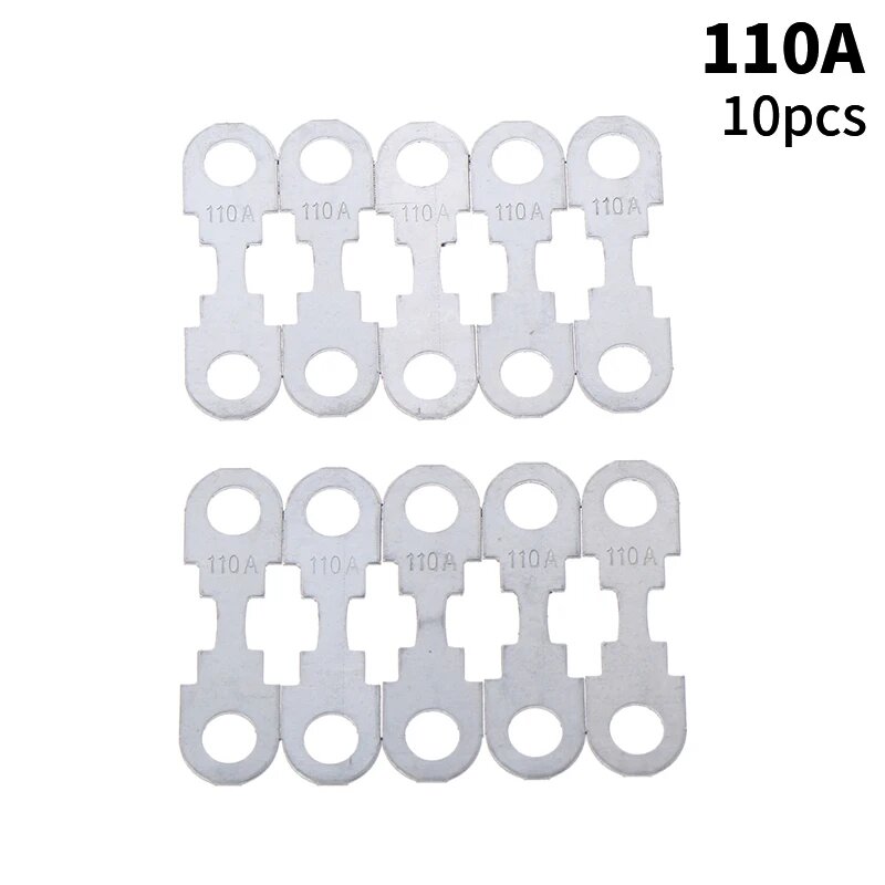 Новый 10 шт. 30A-150A 32VDC небольшой плавкий предохранитель для автомобиля плоский цинковый лист для автомобильного предохранителя с круглым отверстием вставка предохранитель автозапчасти 110A