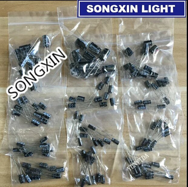 Набор электролитических конденсаторов XIASONGXIN LIGHT 120 шт, 1 мкФ-470 мкФ