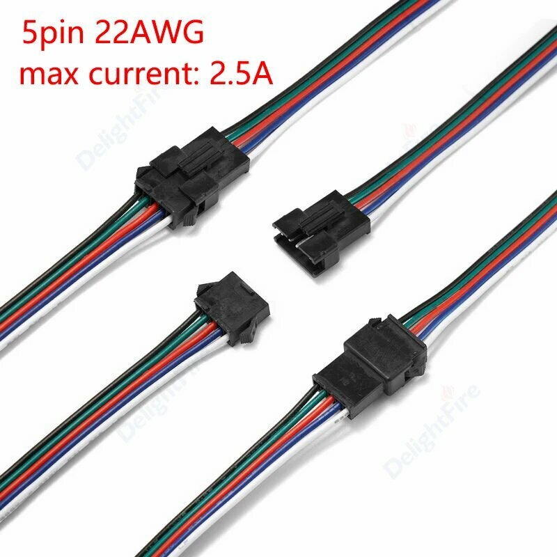 Разъемы для светодиодных лент DelightFire 5pin 22AWG