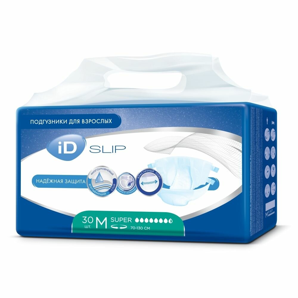 Айди ID Slip Super подгузники для взрослых размер M №30