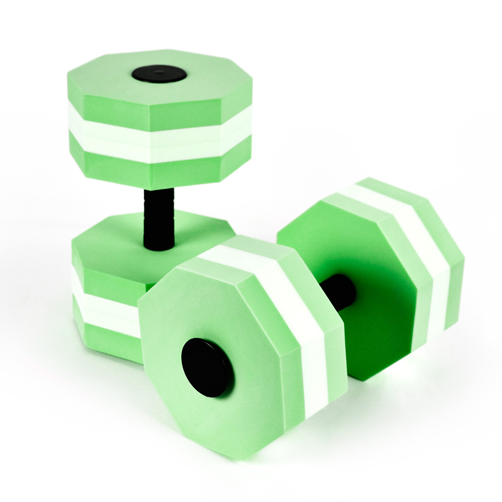 Гантели CLIFF для аквааэробики, восьмигранные, EVA, 26х16х8 см, 2 шт, зеленый