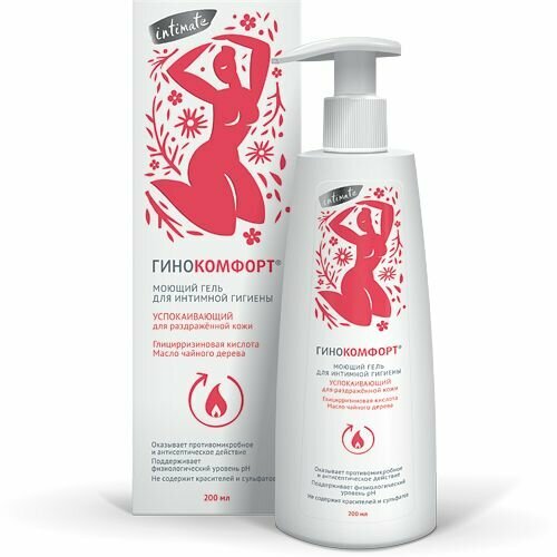 Гинокомфорт моющий гель для интимной гигиены Успокаивающий 200мл N1