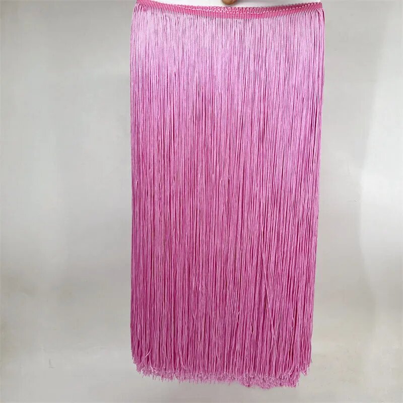 Полиэстеровая бахрома с кисточками Saundylasi 2 метра Розовый, 100CM Wide, Pink